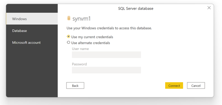 Connecting Power BI to remote SQL Server from outside the domain with Windows authentication ...